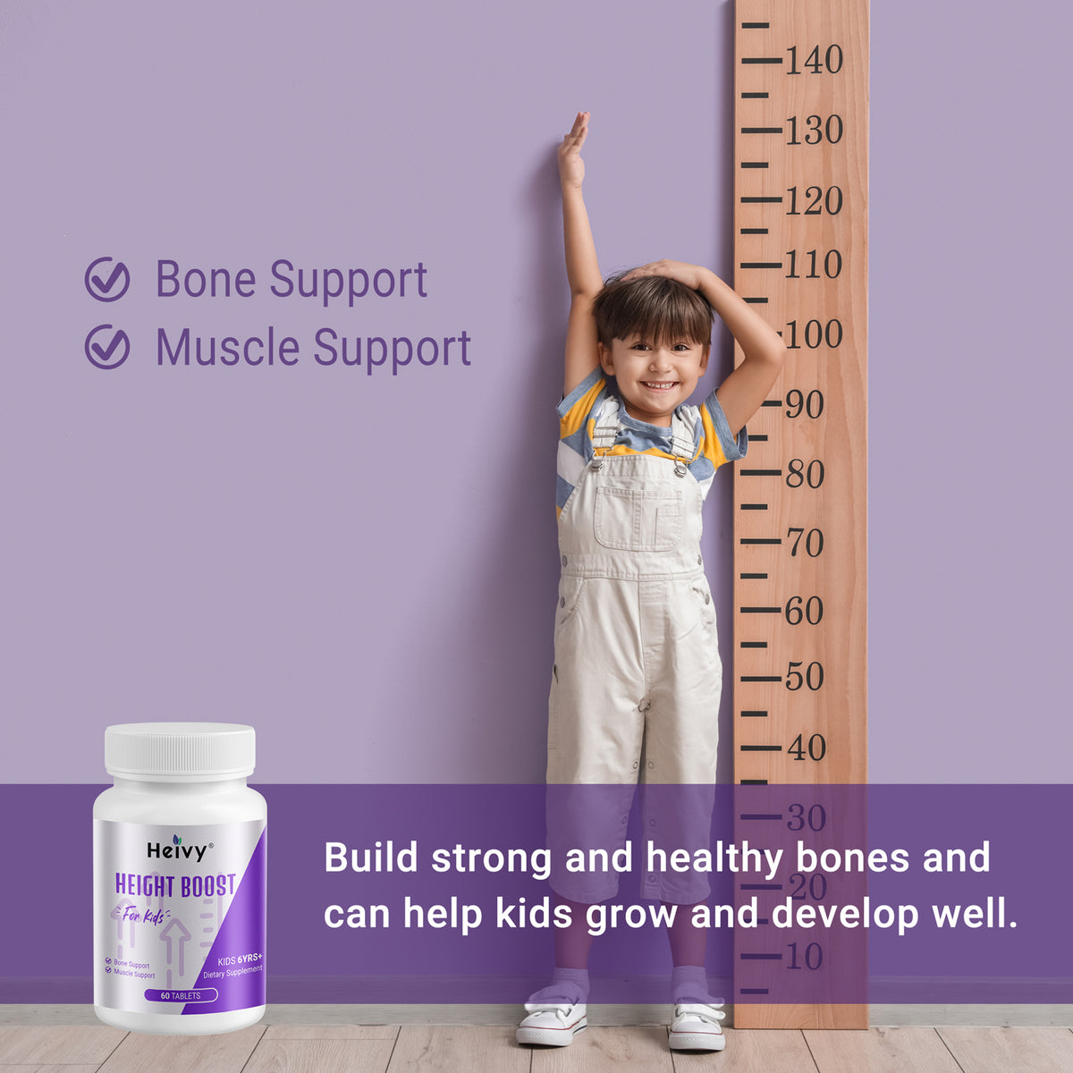 Heivy Height Boost Supplement For Kids| Healthy Growth & Strong Bones