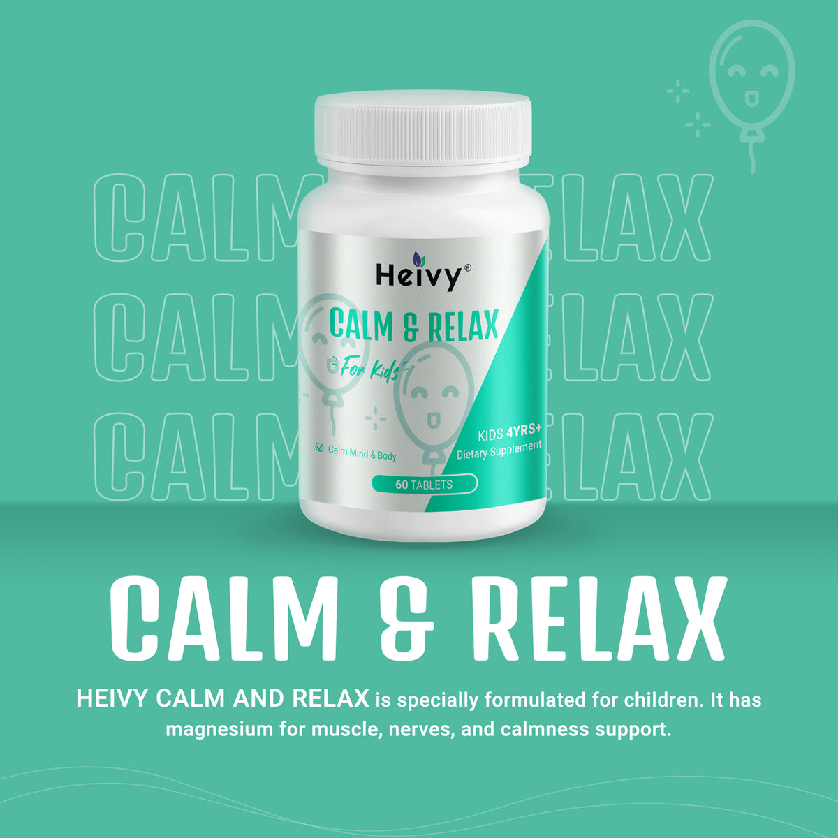 Heivy Calm & Relax Supplement for kids | Natural Calm for Happy Kid